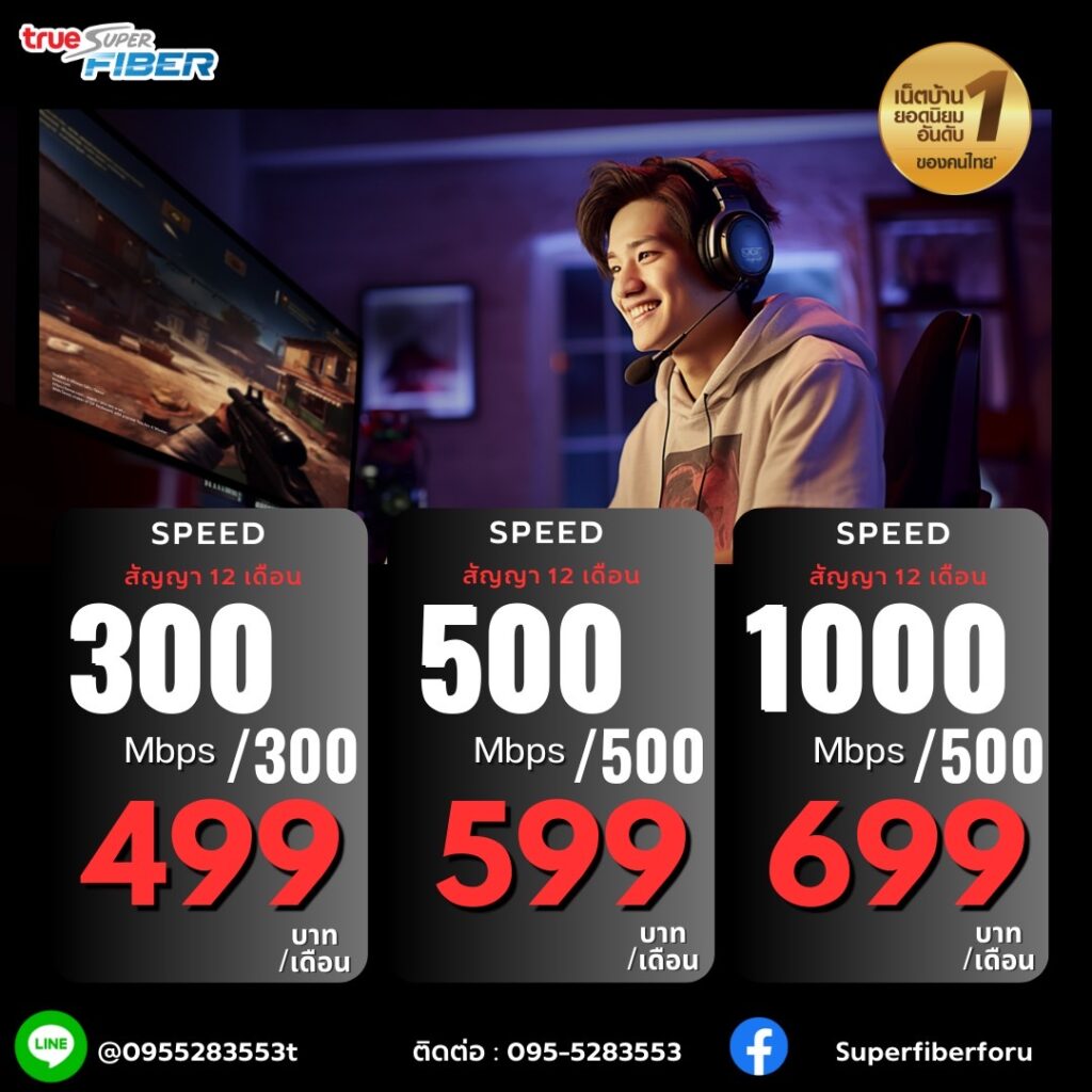 ติดเน็ตบ้านทรู True Fibre ฟรีค่าติดตั้ง และ อุปกรณ์ใช้งาน พร้อมติดตั้งเน็ตบ้านทรู รวดเร็วทันใจ