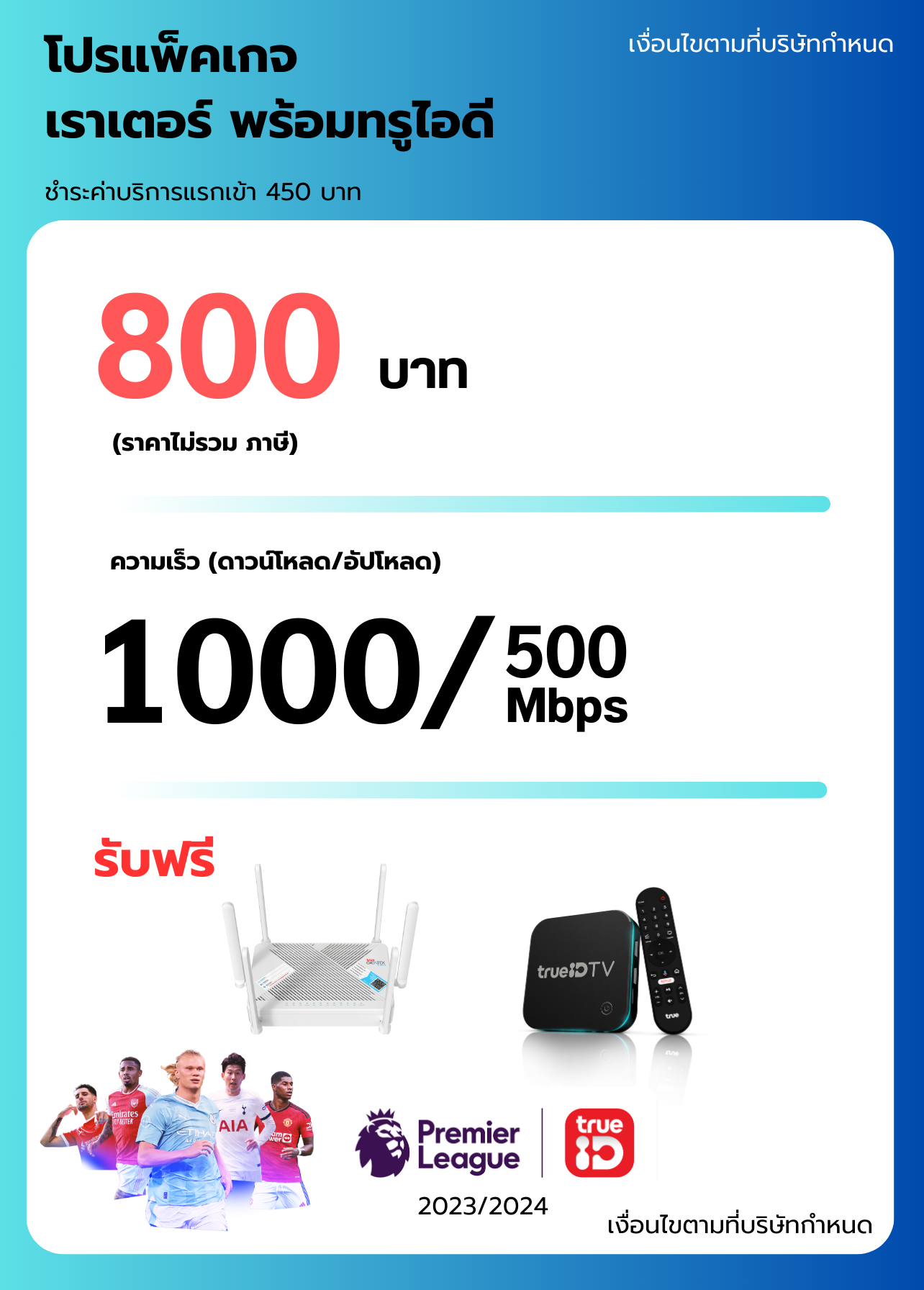 รวมแพ๊กเน็ตบ้านทรู True Fiber ทรูออนไลน์ เน็ตบ้านเร็วแรง พร้อมติดตั้งฟรี